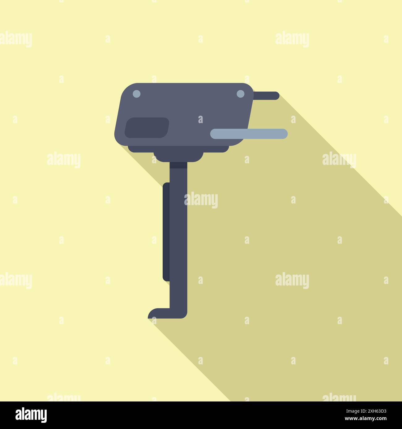 Boat motor hanging on yellow background casting a shadow Stock Vector ...