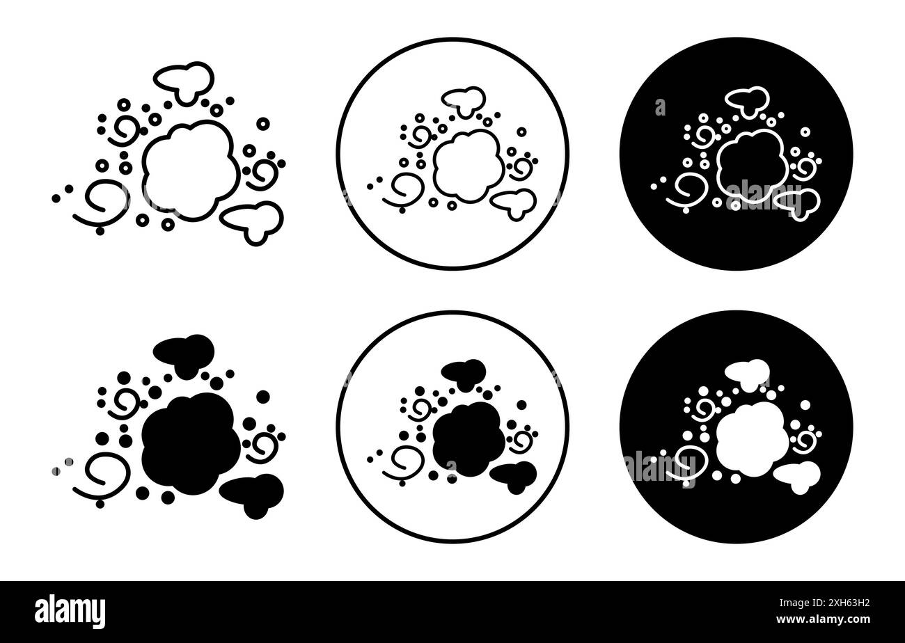 dust icon Vector symbol or sign set collection in black and white ...