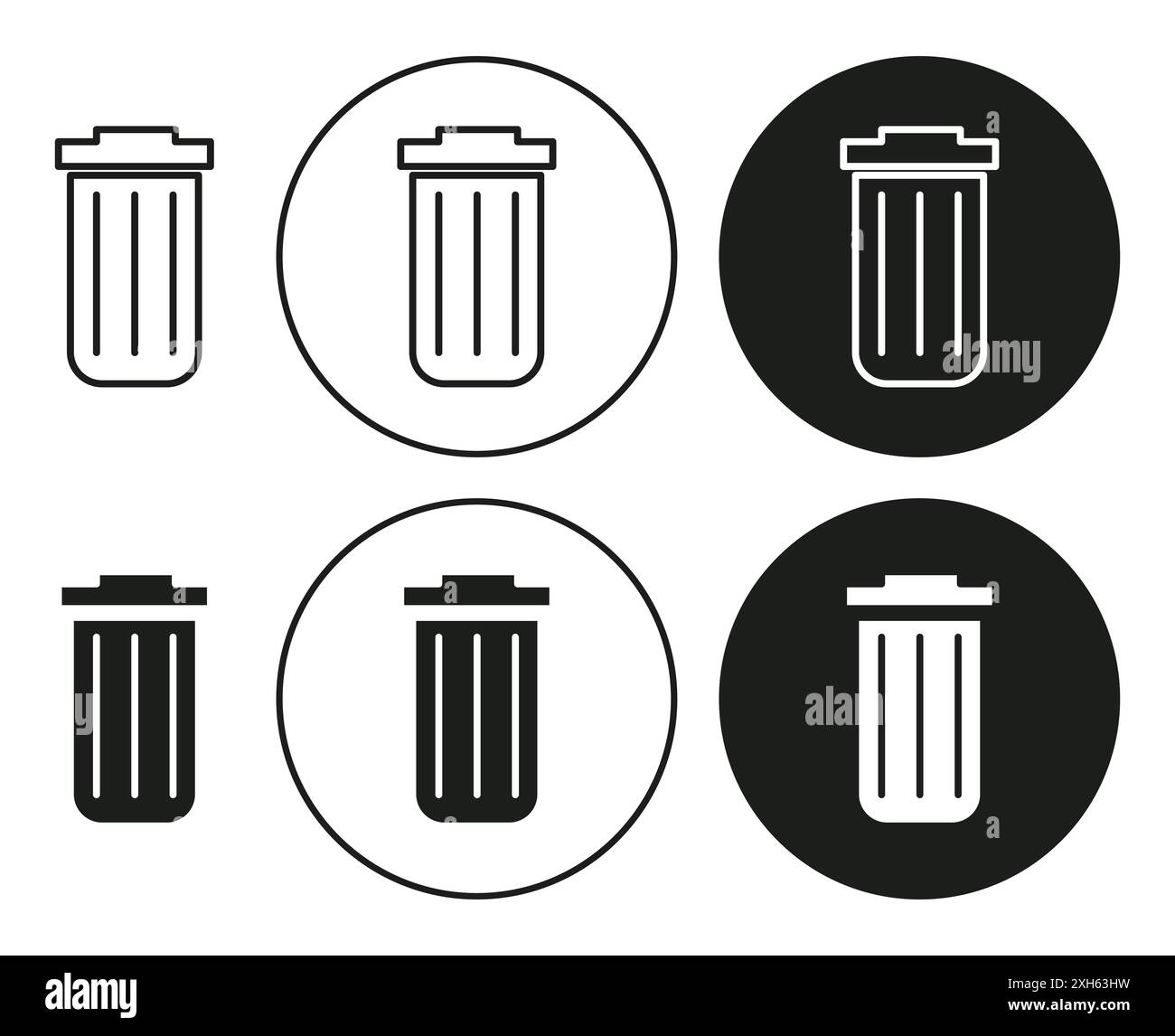 Delete Icon Vector Symbol Or Sign Set Collection In Black And White