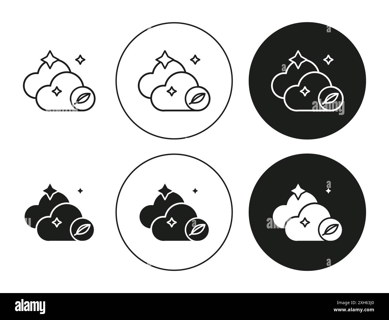 Clean Air Icon Vector symbol or sign set collection in black and white ...