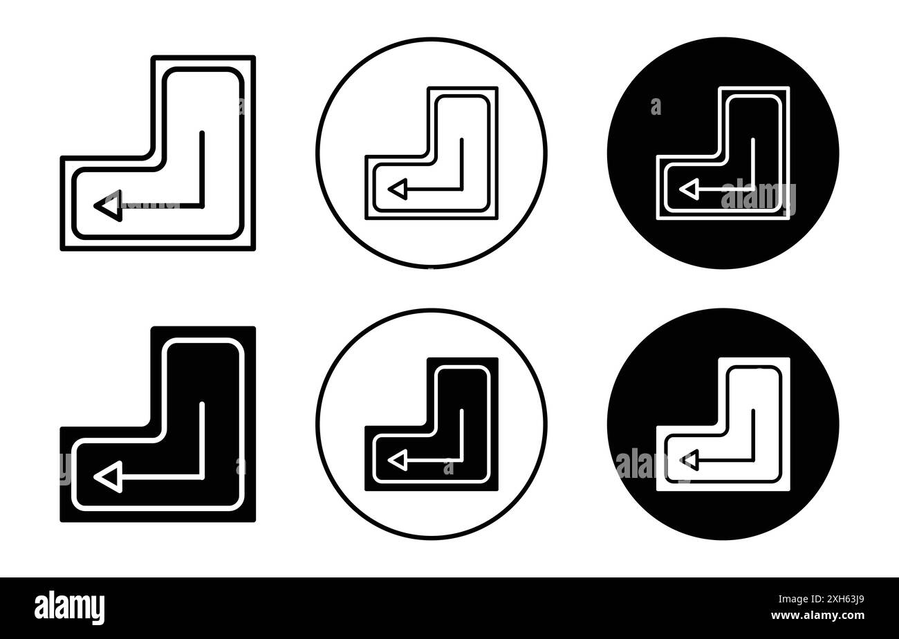 Enter push button icon vector Black and White Stock Photos & Images - Alamy