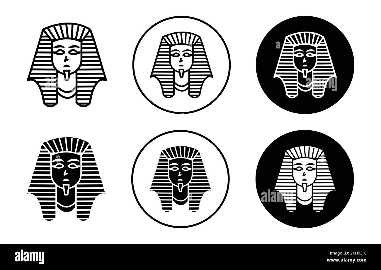 egyption pharaoh icon Vector symbol or sign set collection in black and ...