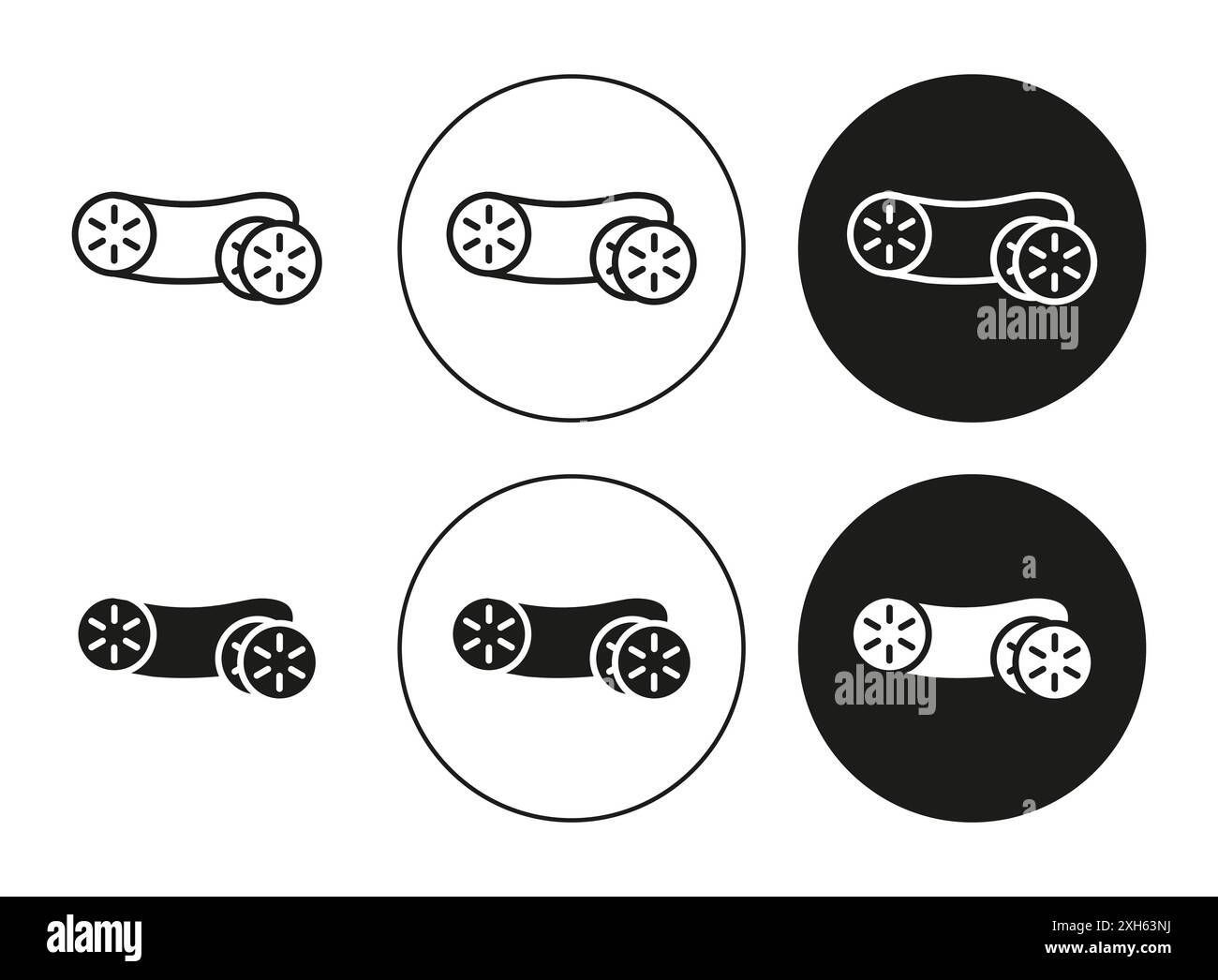 Cucumber icon Vector symbol or sign set collection in black and white ...