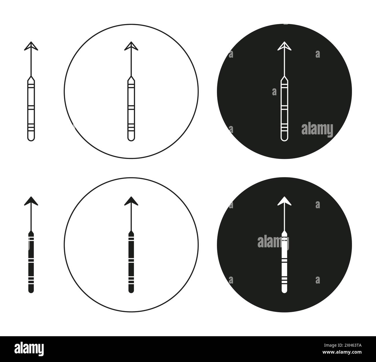 Harpoon icon Vector symbol or sign set collection in black and white ...
