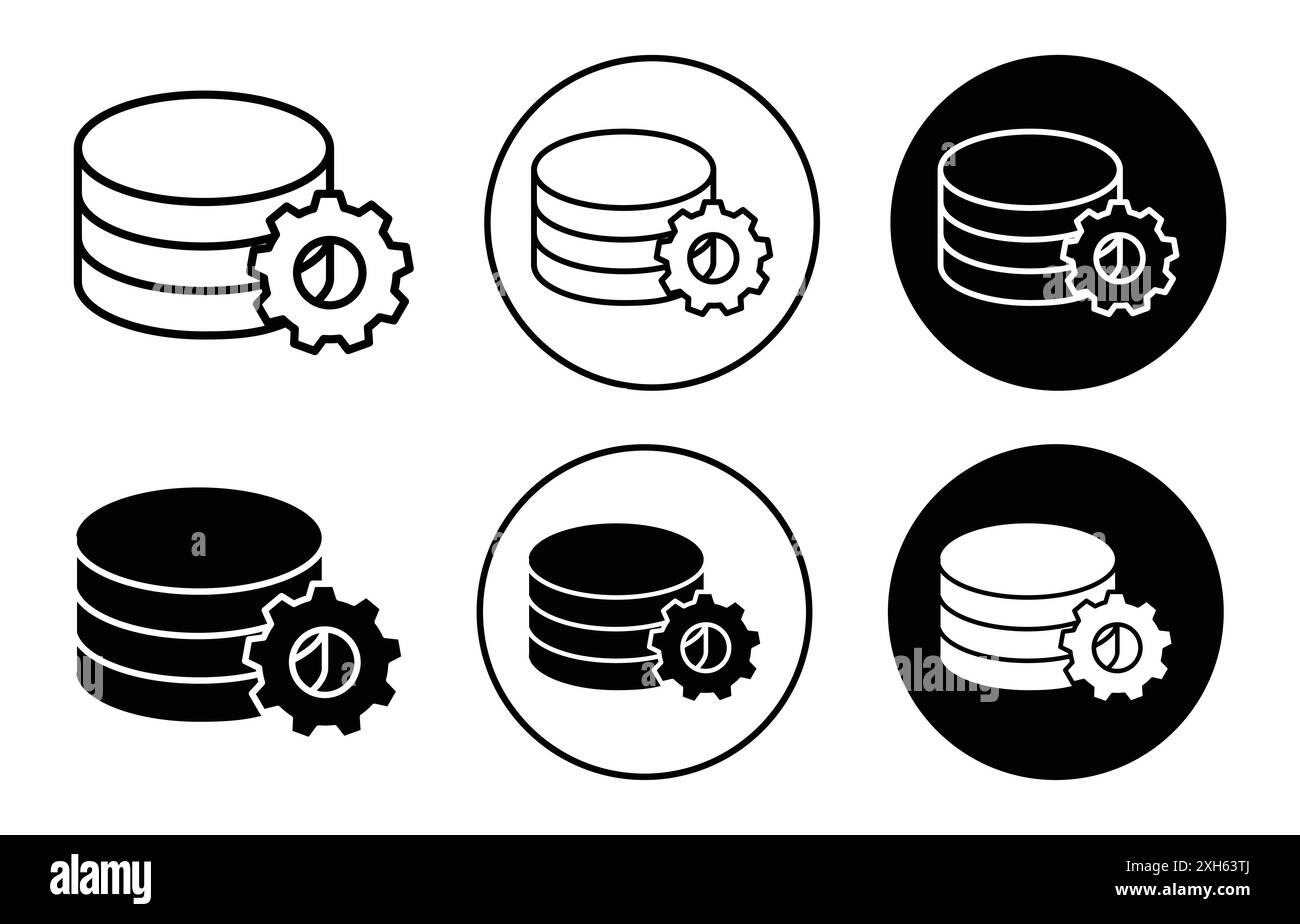 data base administrator icon Vector symbol or sign set collection in ...