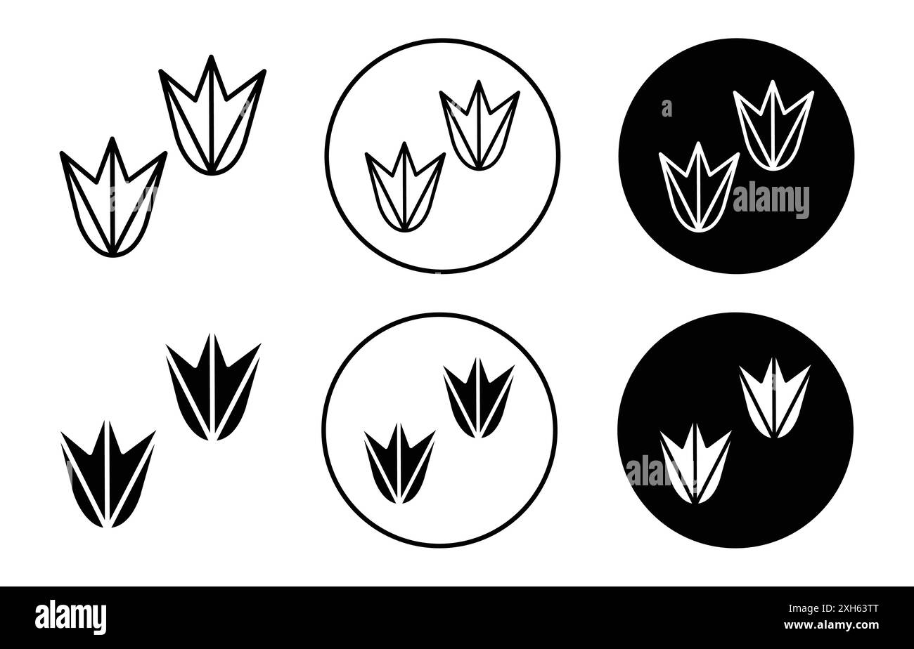 duck paw icon Vector symbol or sign set collection in black and white ...