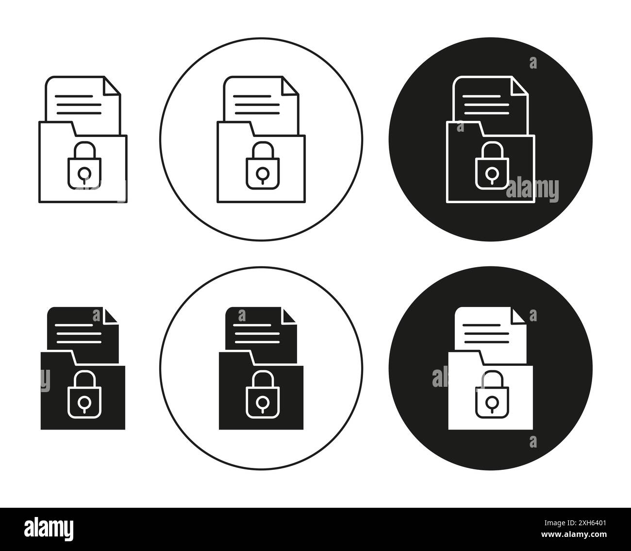 Confidential Project icon Vector symbol or sign set collection in black ...