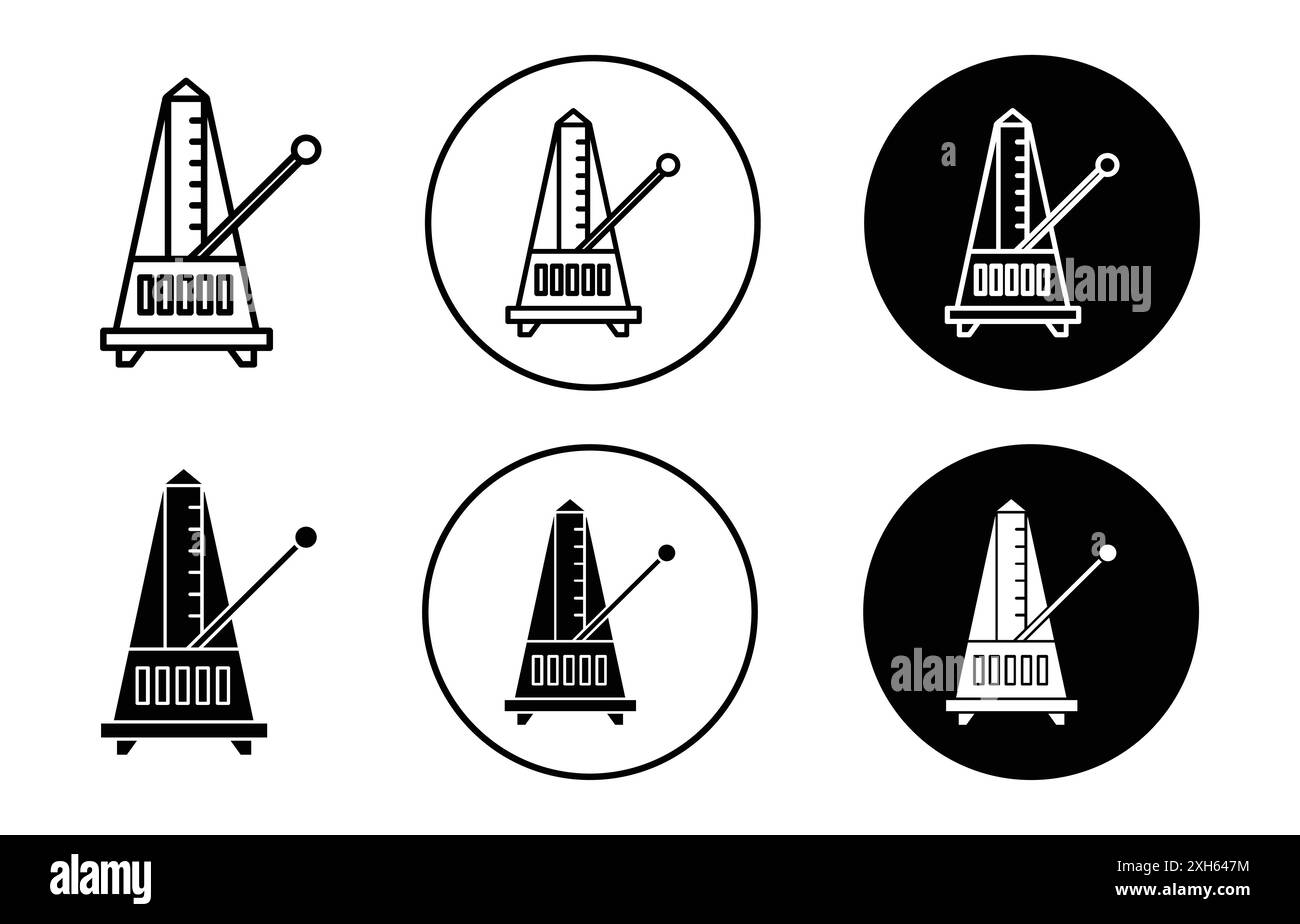 classic matronome icon Vector symbol or sign set collection in black ...