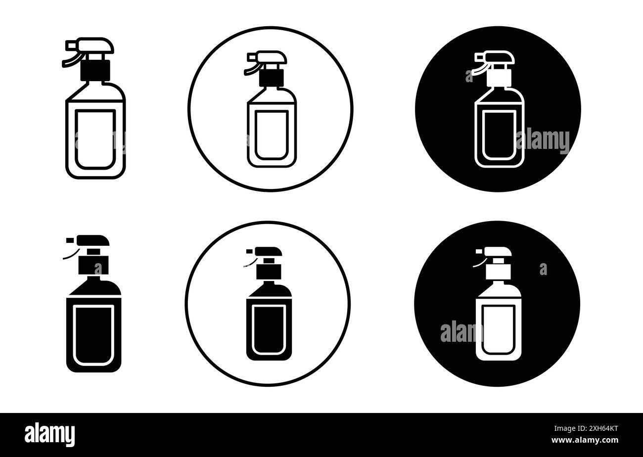cleansing spray icon Vector symbol or sign set collection in black and ...