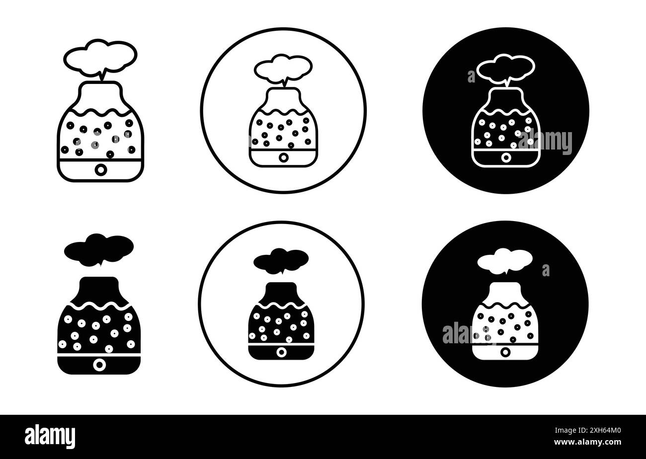 humidifier icon Vector symbol or sign set collection in black and white ...