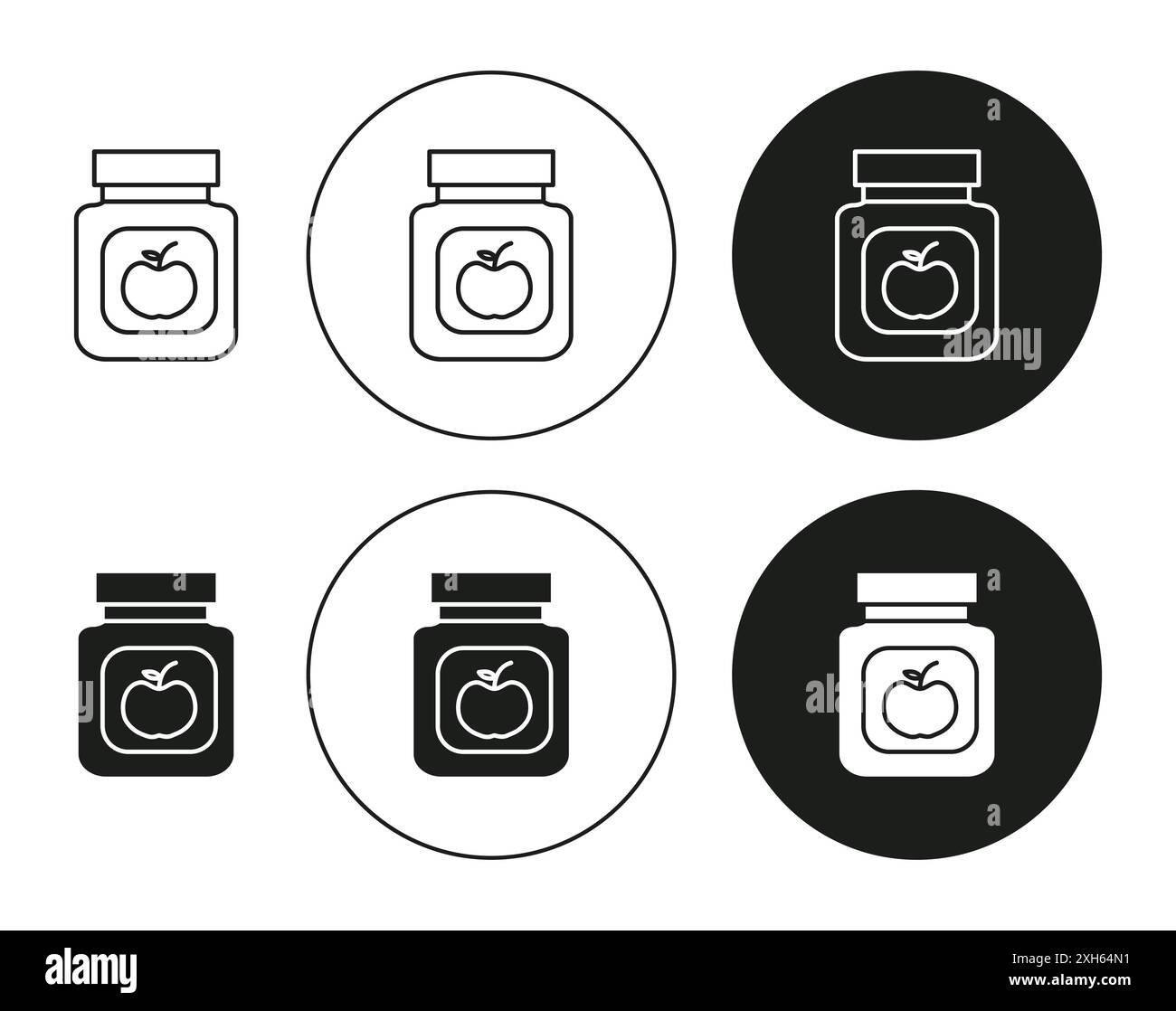 Jam icon Vector symbol or sign set collection in black and white ...