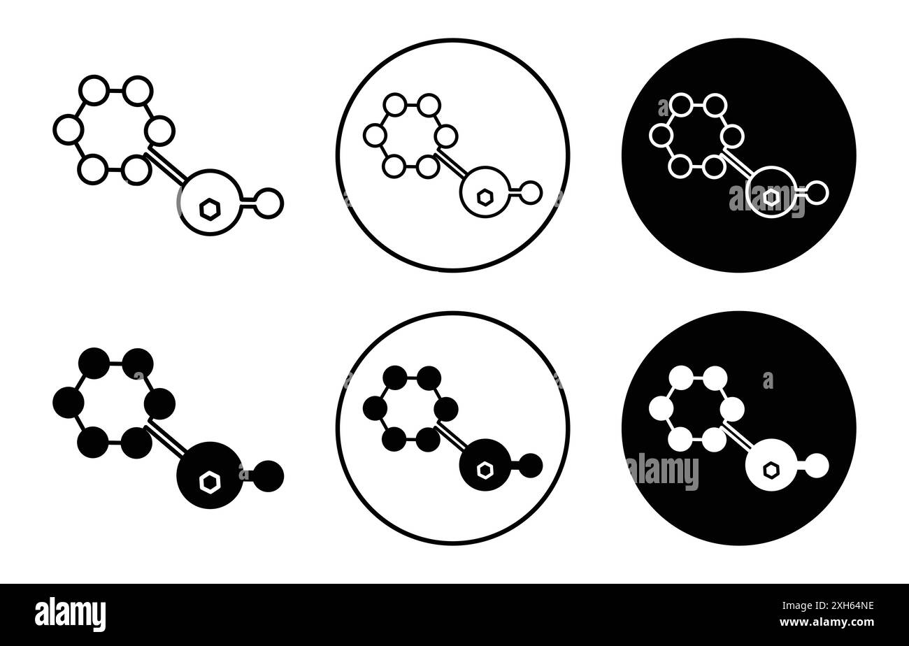 hormones icon Vector symbol or sign set collection in black and white ...