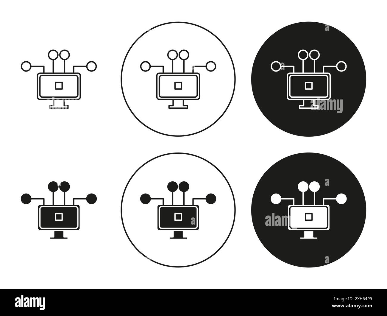 Ddos icon Vector symbol or sign set collection in black and white ...