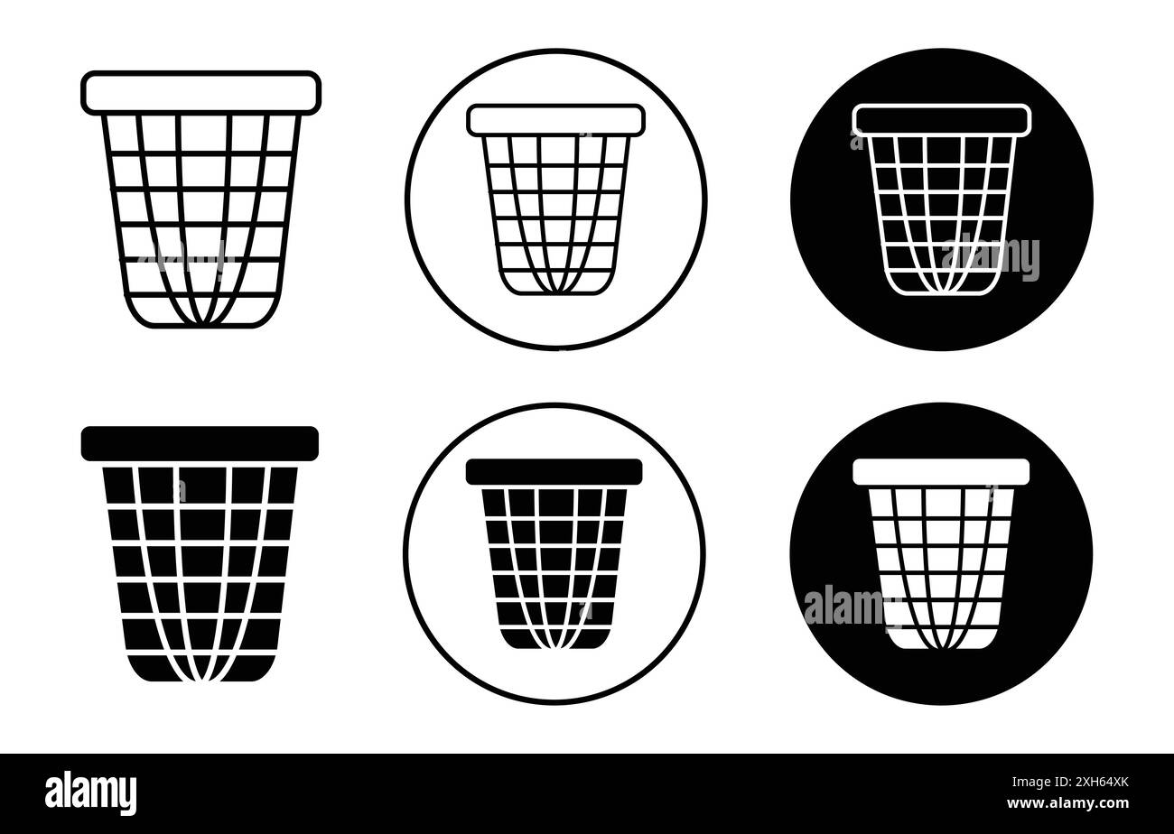 laundry hamper icon Vector symbol or sign set collection in black and ...
