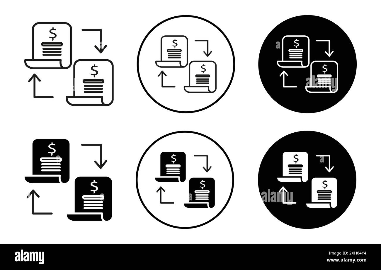 ledger icon Vector symbol or sign set collection in black and white ...