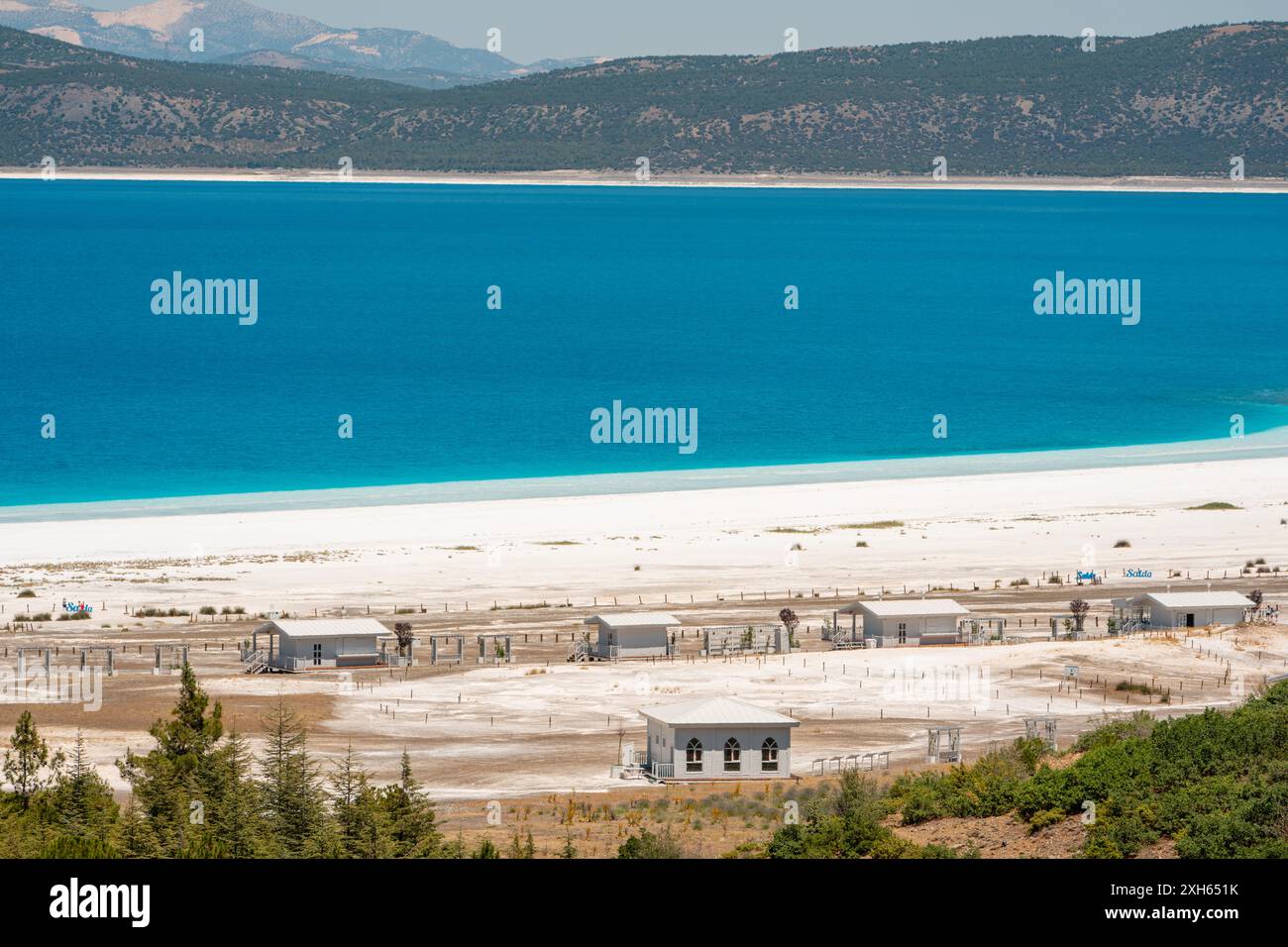 Turquoise colored Salda Lake located in Burdur Turkey. Turkish name Salda Golu Stock Photo - Alamy