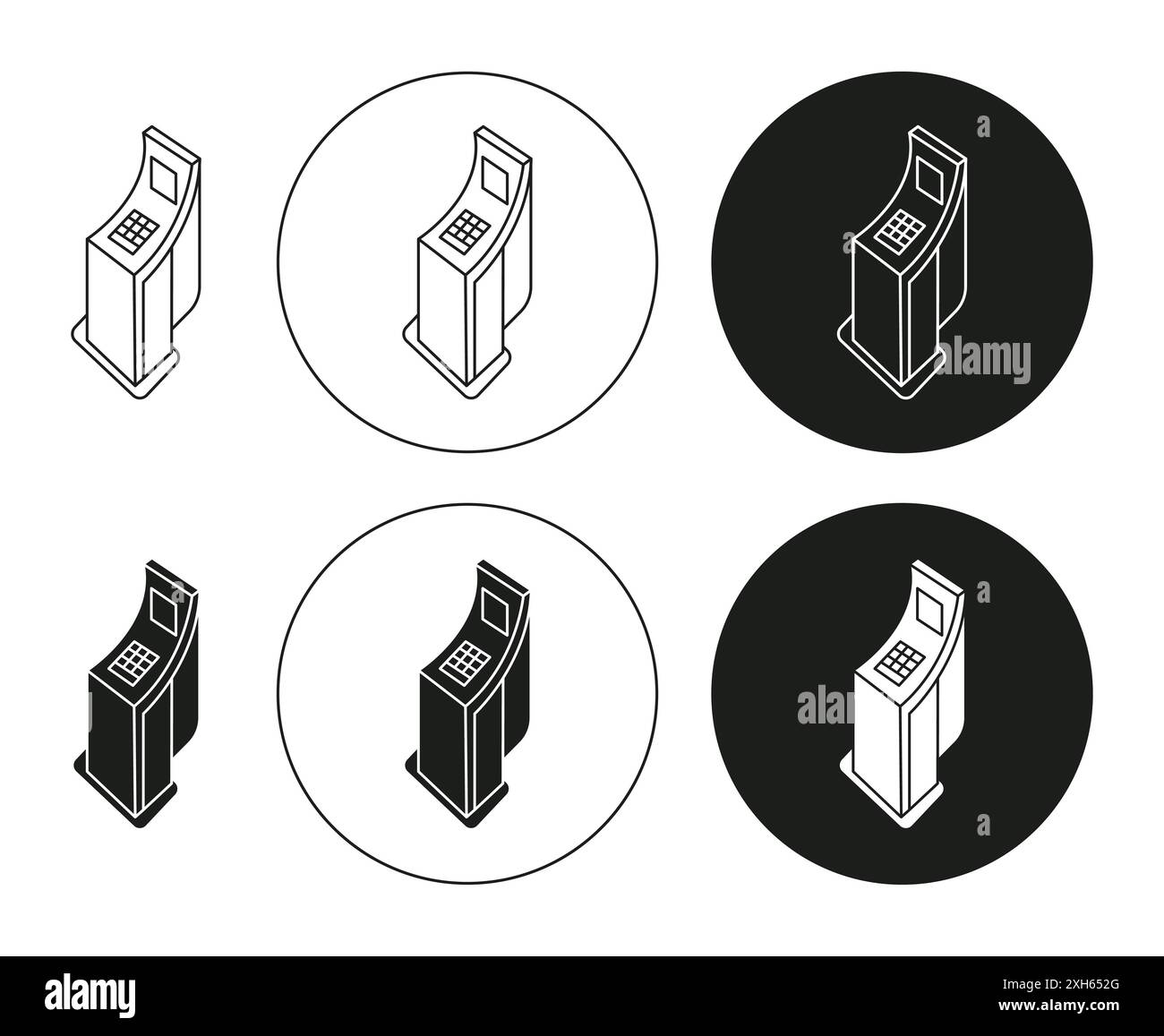 Kiosk icon Vector symbol or sign set collection in black and white ...