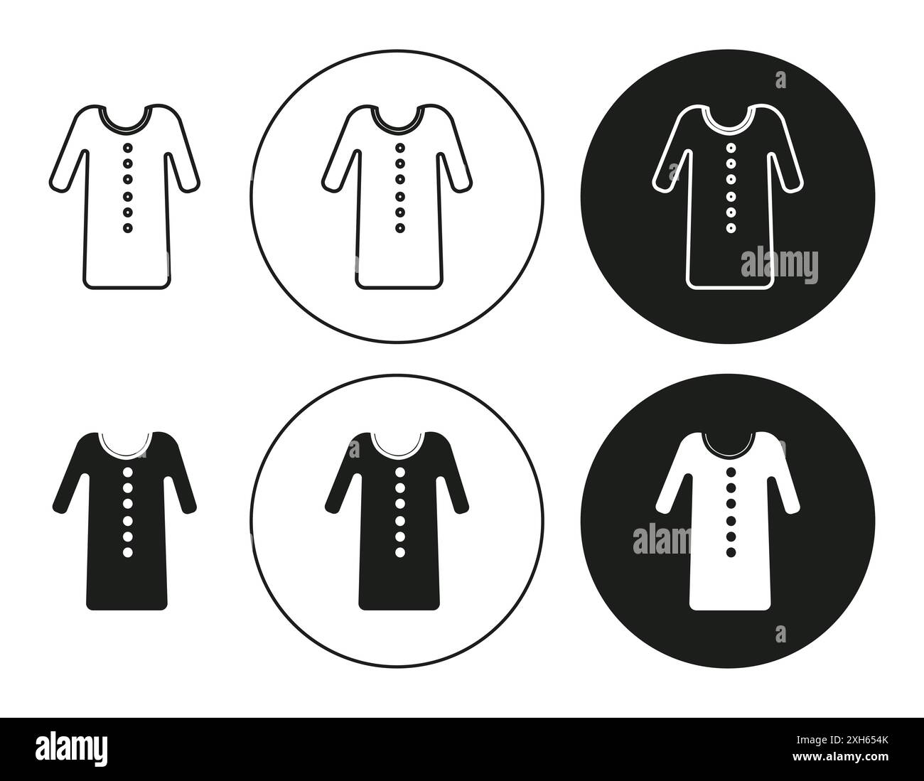 Kurta icon Vector symbol or sign set collection in black and white outline Stock Vector Image ...