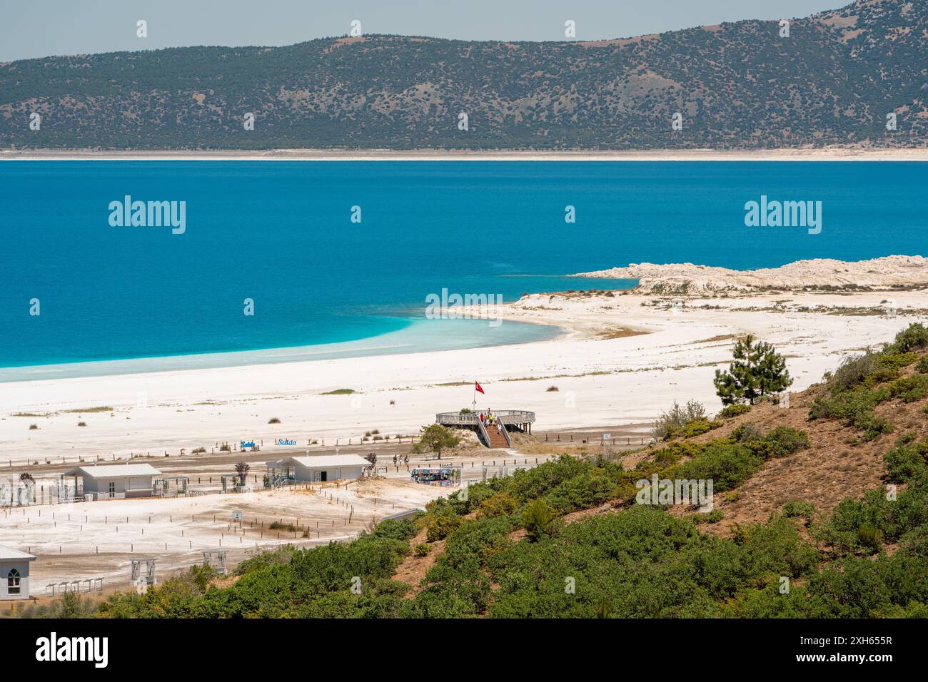Turquoise colored Salda Lake located in Burdur Turkey. Turkish name Salda Golu Stock Photo - Alamy