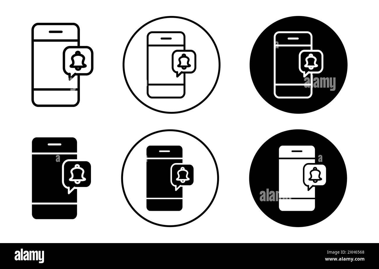 mobile message notification icon Vector symbol or sign set collection ...