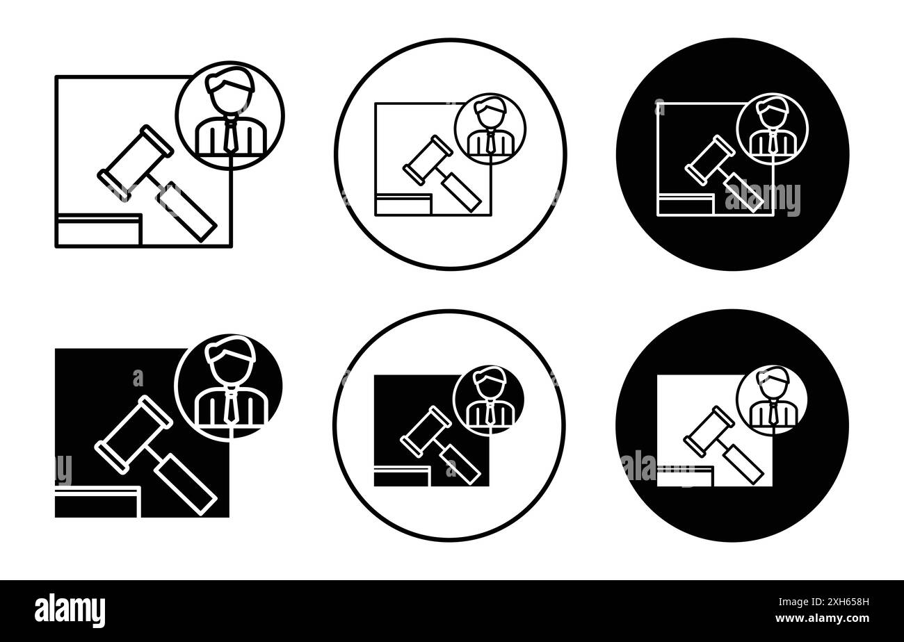 employment law icon Vector symbol or sign set collection in black and ...