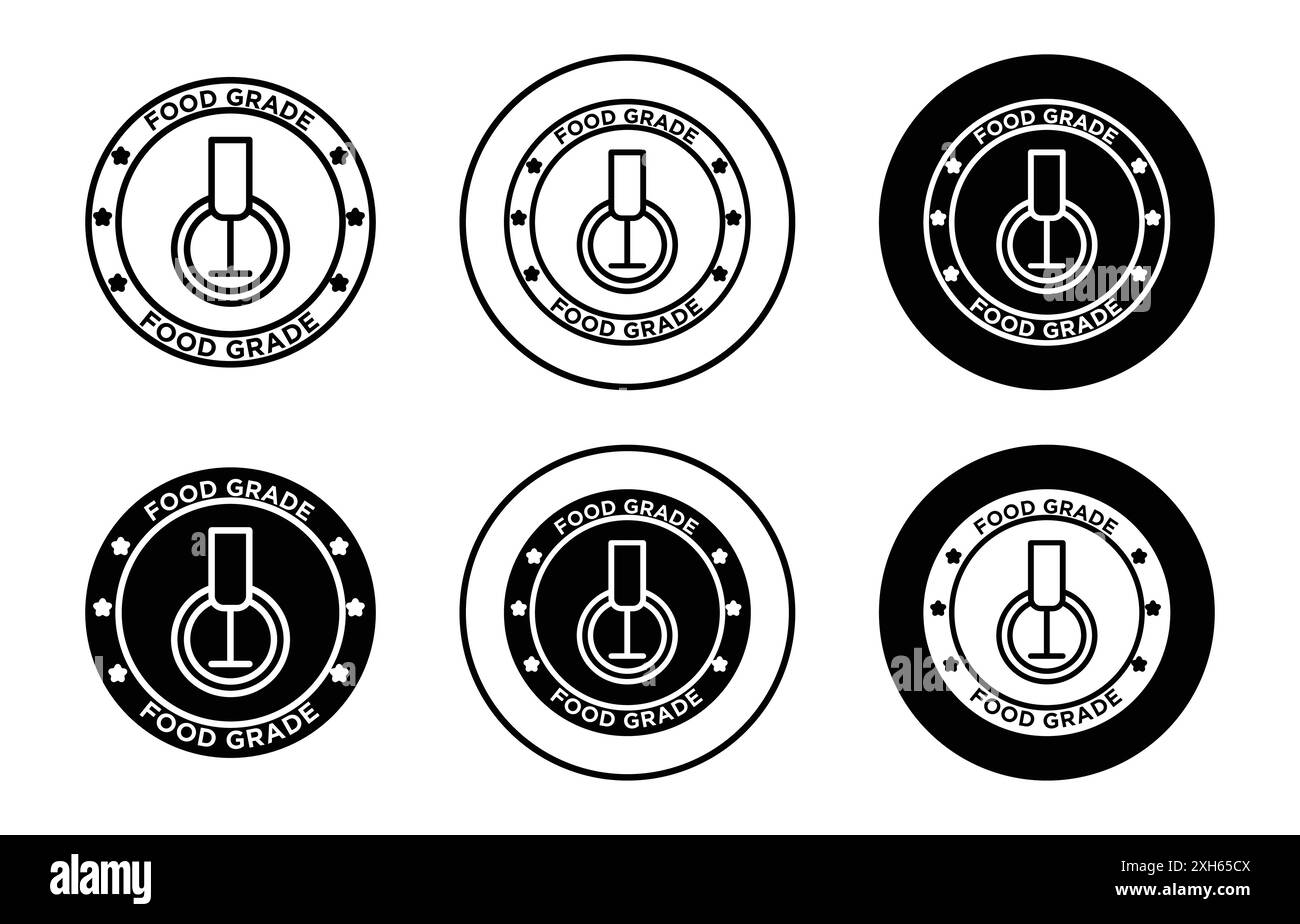 food grade silicone icon Vector symbol or sign set collection in black ...