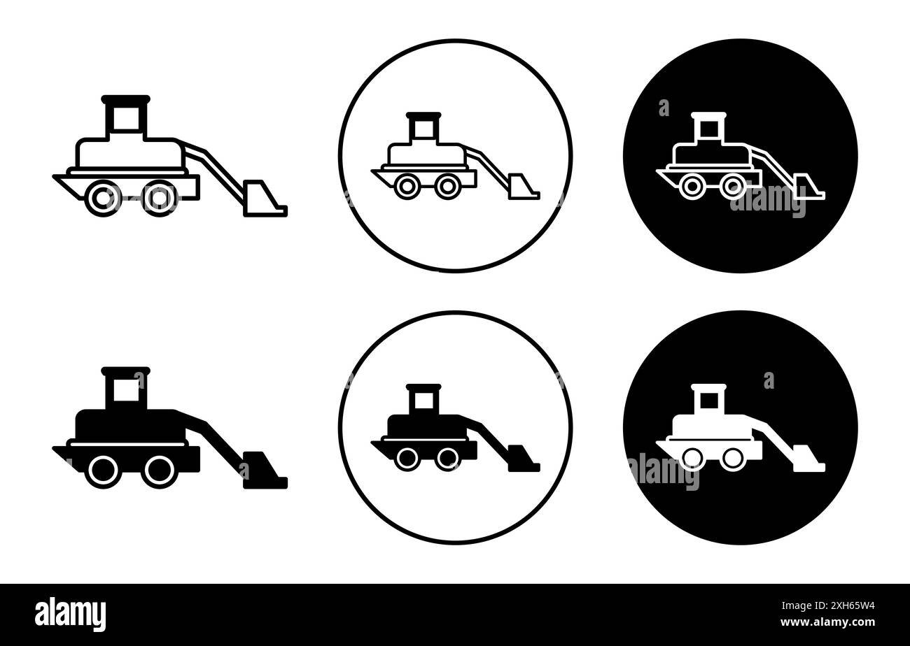 front loader truck icon Vector symbol or sign set collection in black ...