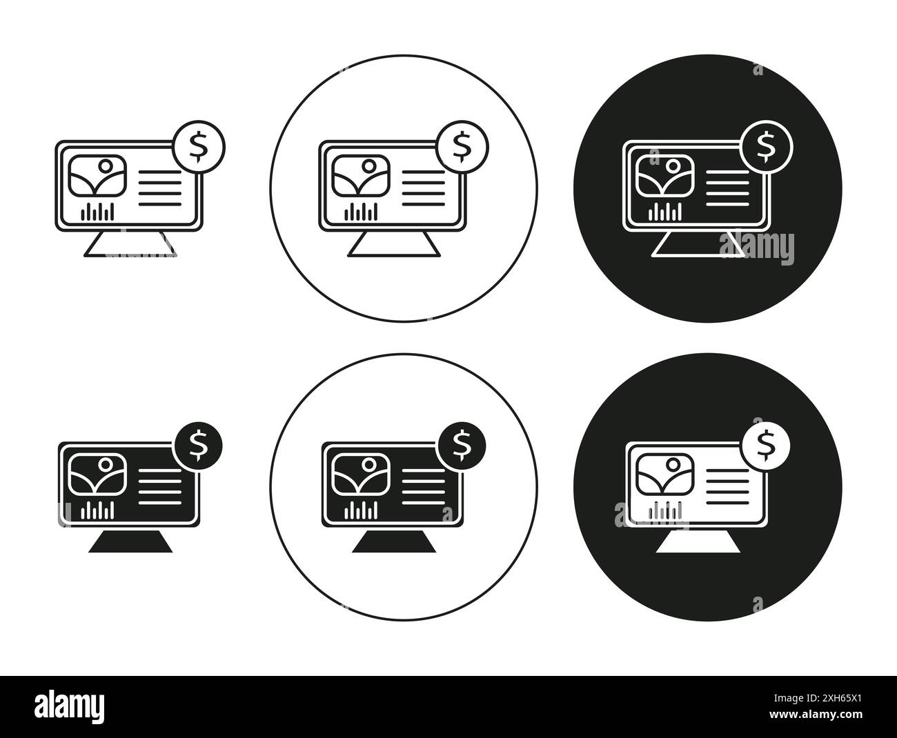 Native Advertising icon Vector symbol or sign set collection in black ...