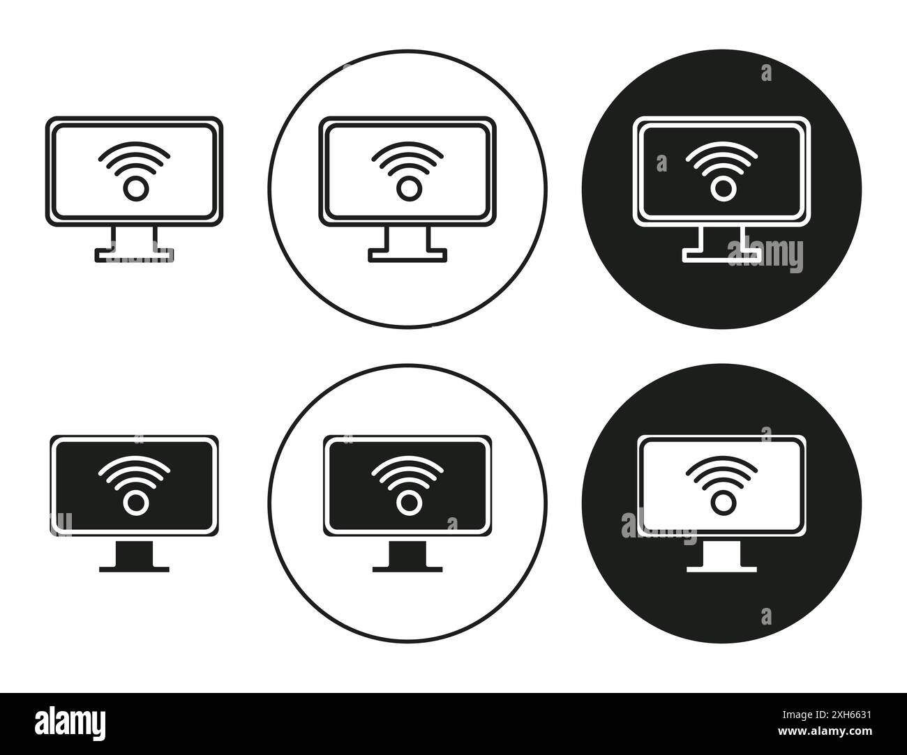 smart Television icon Vector symbol or sign set collection in black and ...
