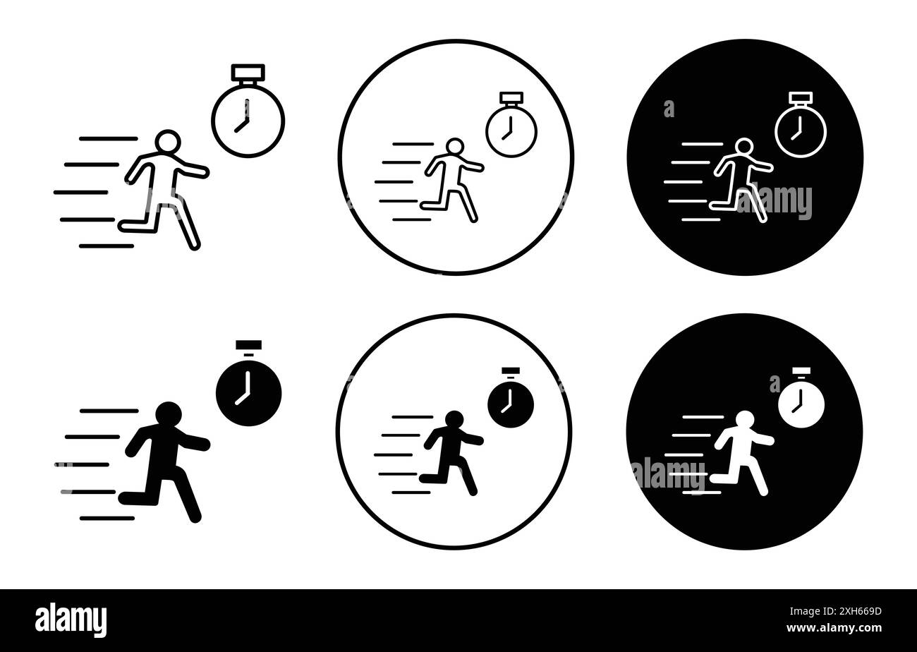 hurry icon Vector symbol or sign set collection in black and white ...