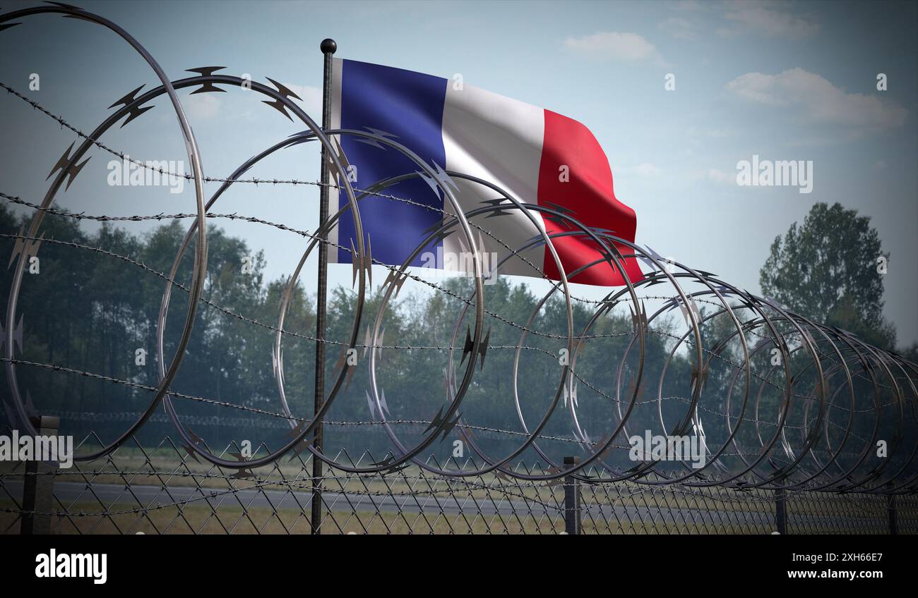 Flag france barbed wire hi-res stock photography and images - Alamy