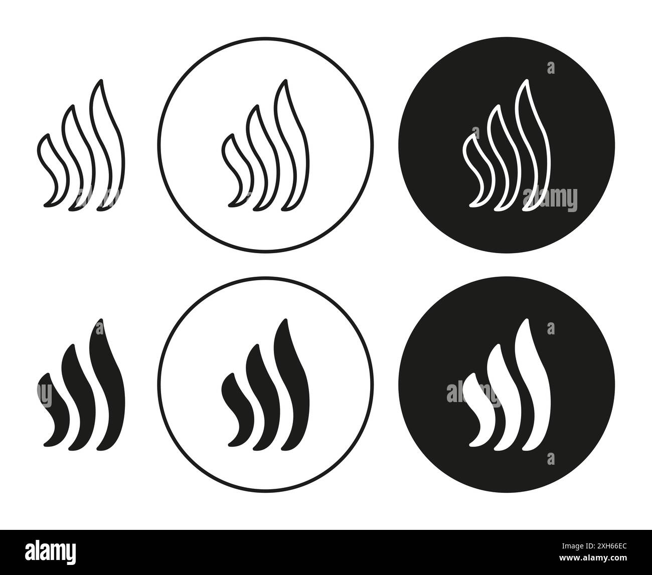 Smoke steam silhouette icon Vector symbol or sign set collection in ...
