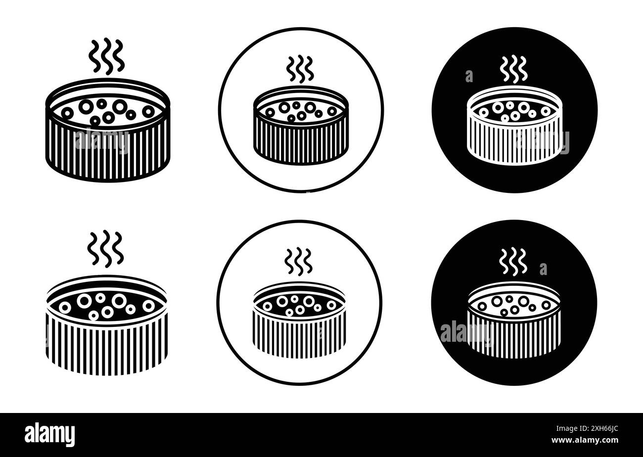 jacuzzi icon Vector symbol or sign set collection in black and white ...