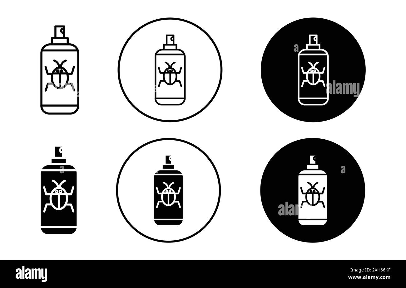 insecticide icon Vector symbol or sign set collection in black and ...