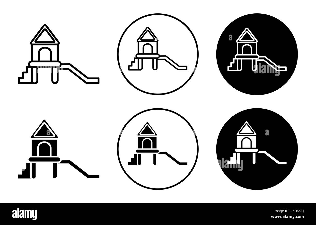 playground icon Vector symbol or sign set collection in black and white ...