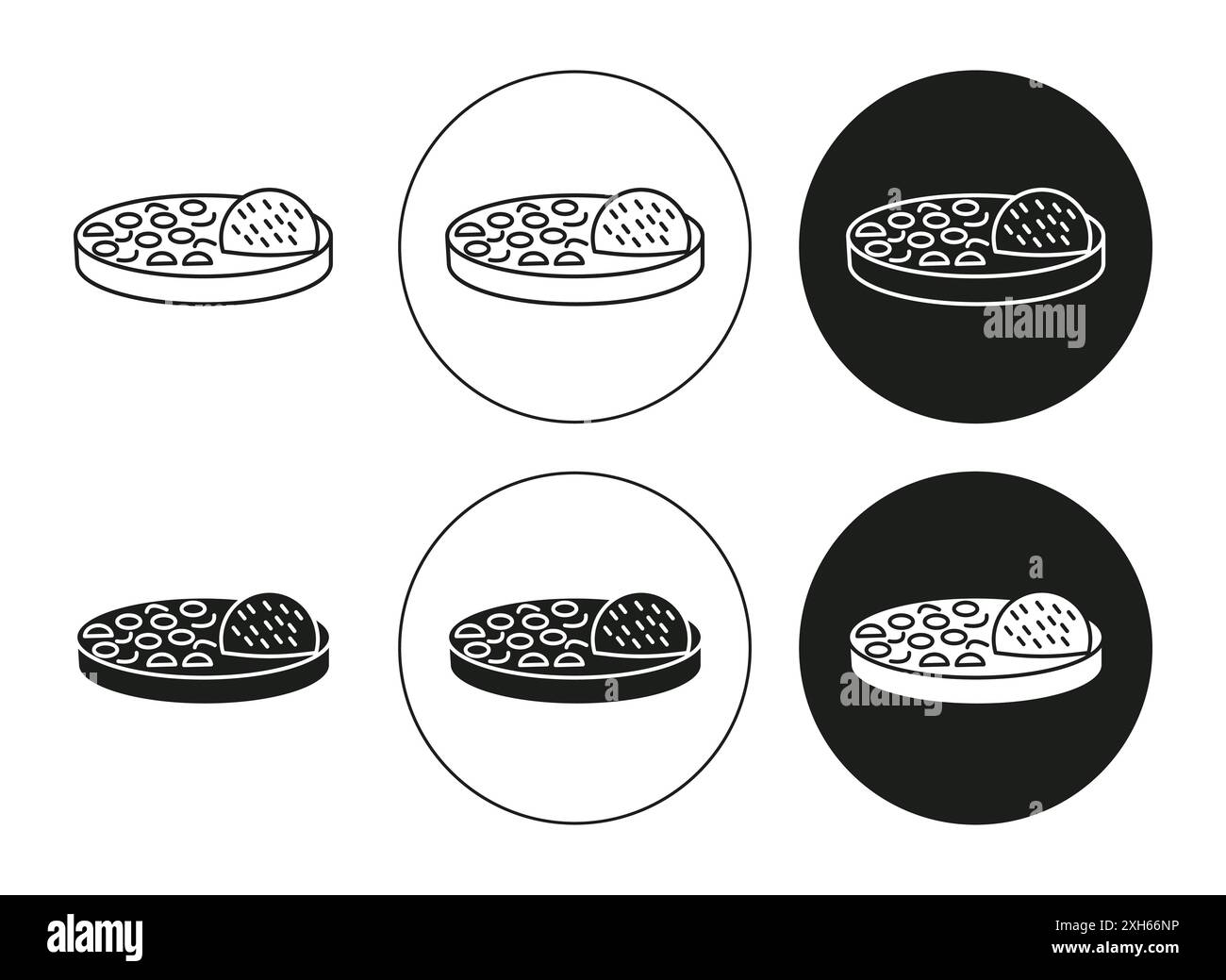 Kare raisu icon Vector symbol or sign set collection in black and white outline Stock Vector ...