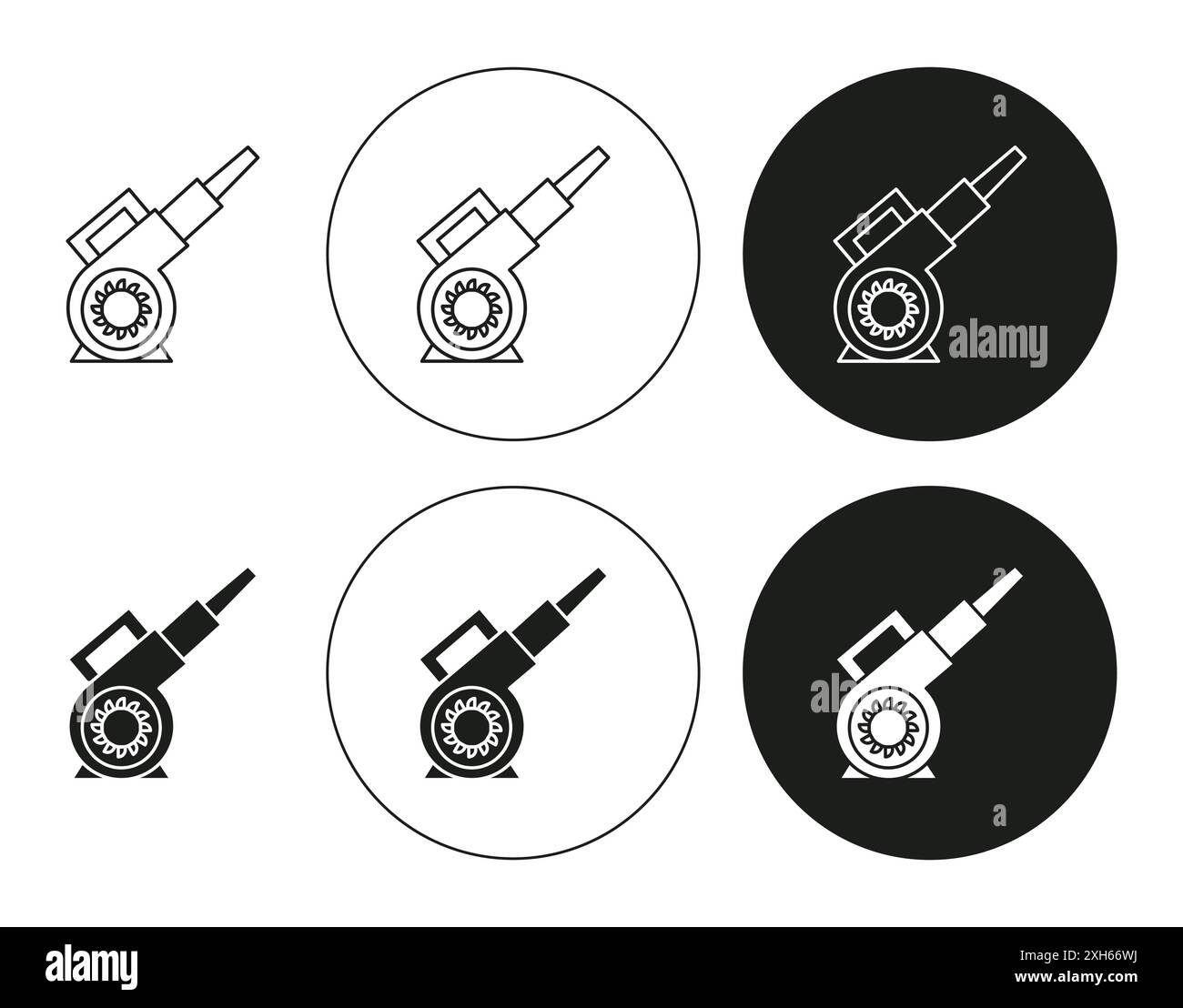 Leaf blower icon Vector symbol or sign set collection in black and ...
