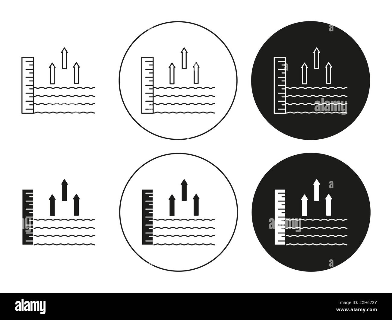 Rising sea level icon Stock Vector Images - Alamy