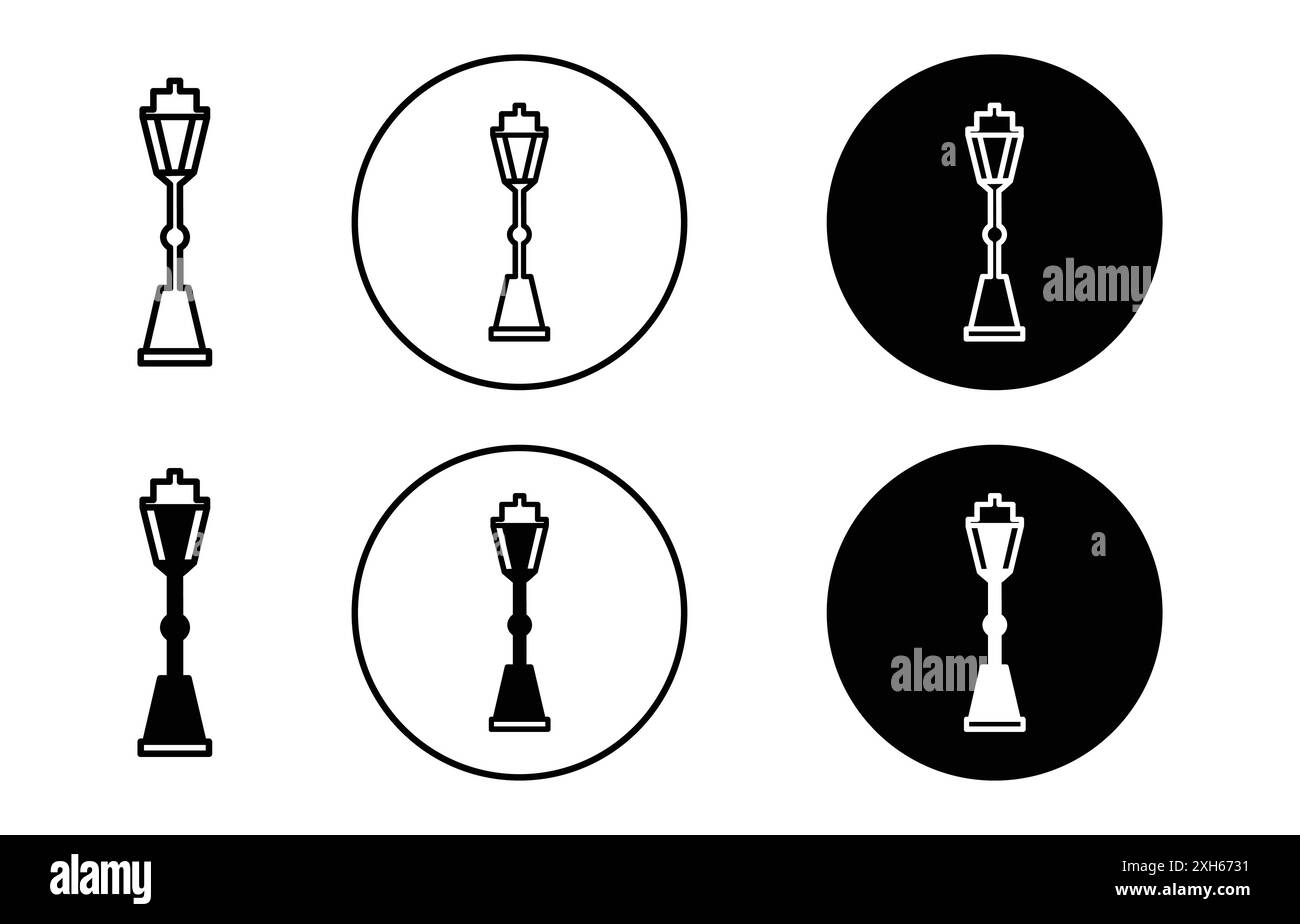 street lamp icon Vector symbol or sign set collection in black and ...
