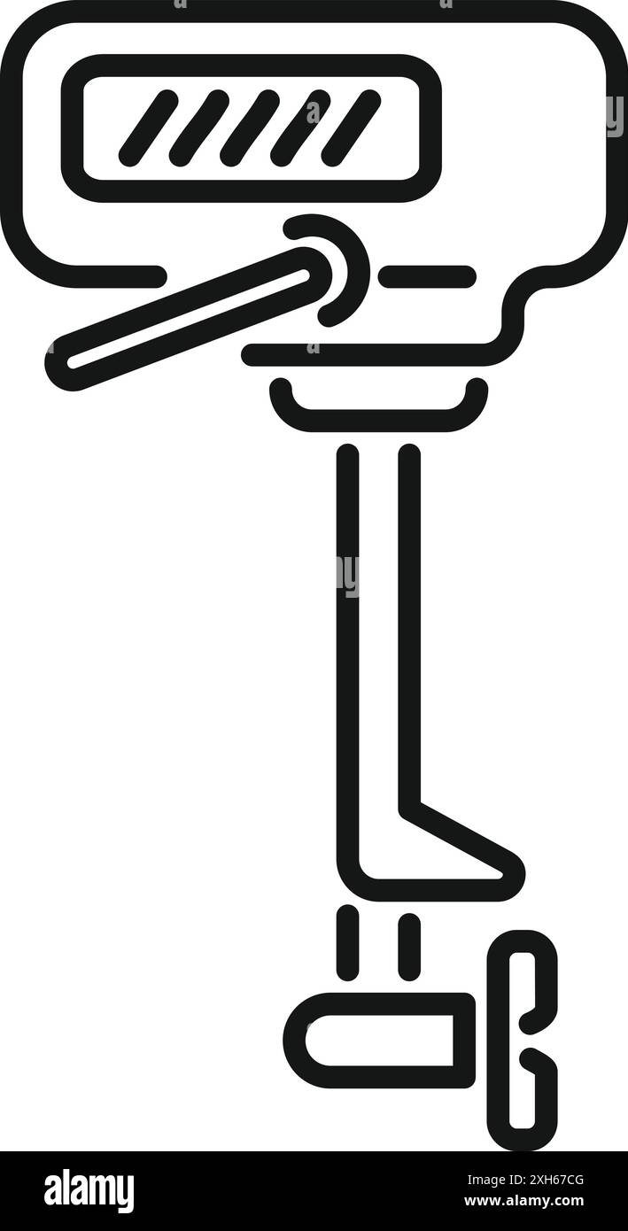 Simple boat motor icon with a clear view of the propeller and engine ...