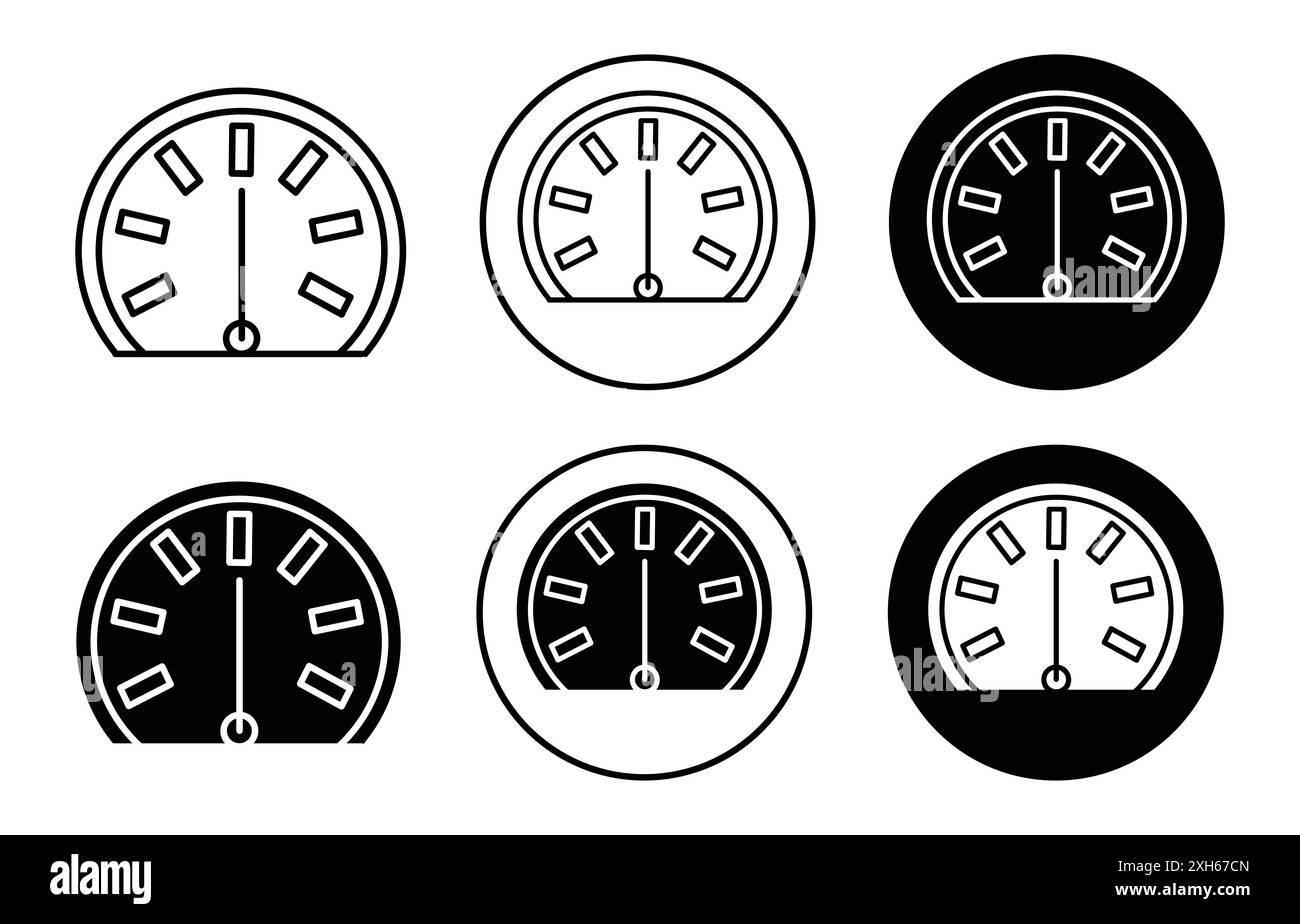 meter icon Vector symbol or sign set collection in black and white ...