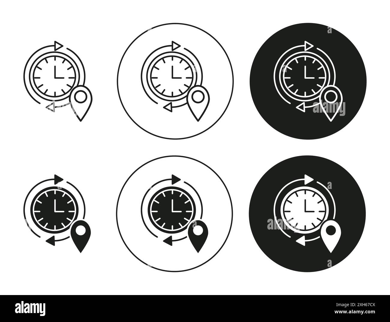 Time Travelling icon Vector symbol or sign set collection in black and ...
