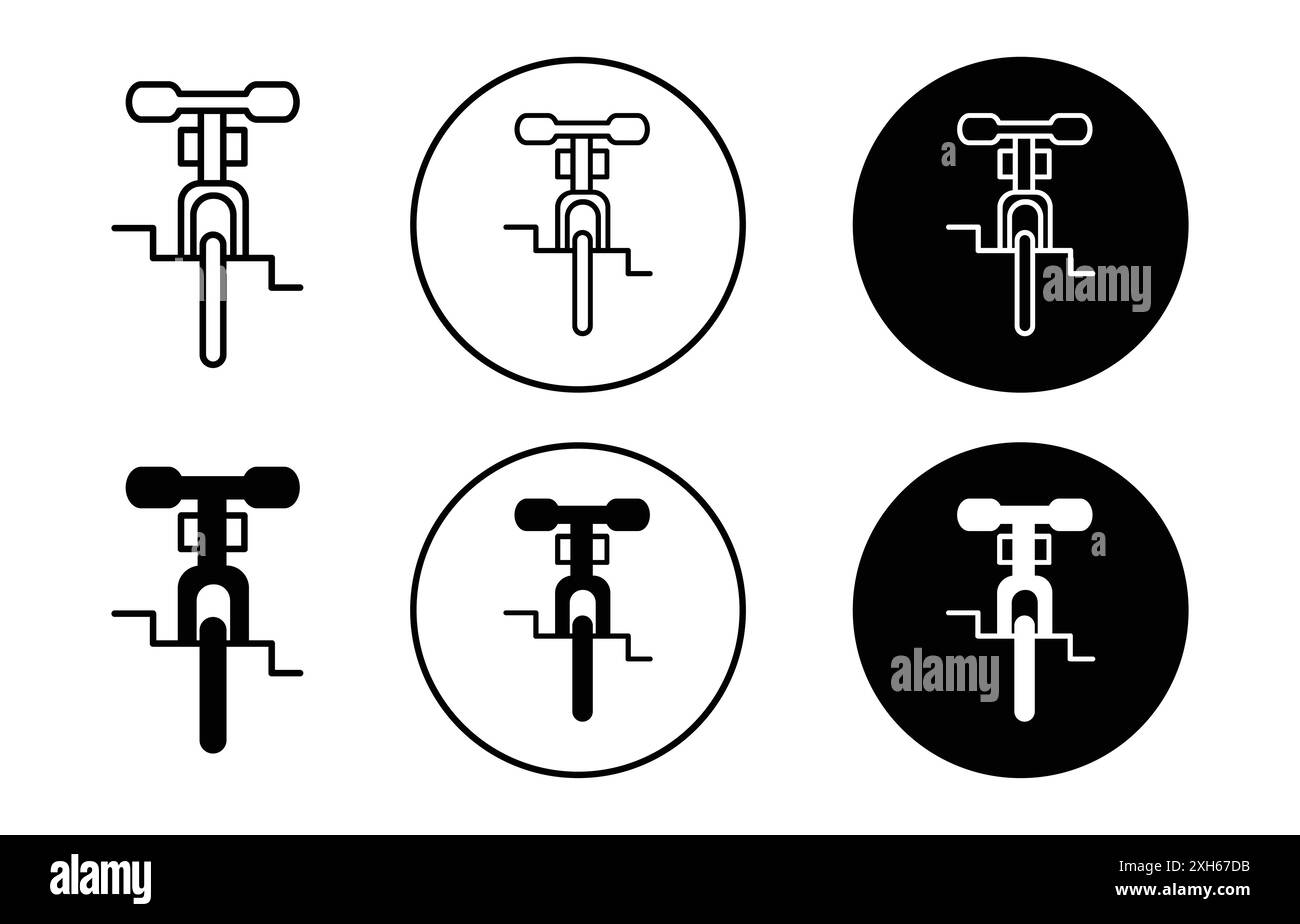 Unicycle icon Vector symbol or sign set collection in black and white outline Stock Vector Image ...
