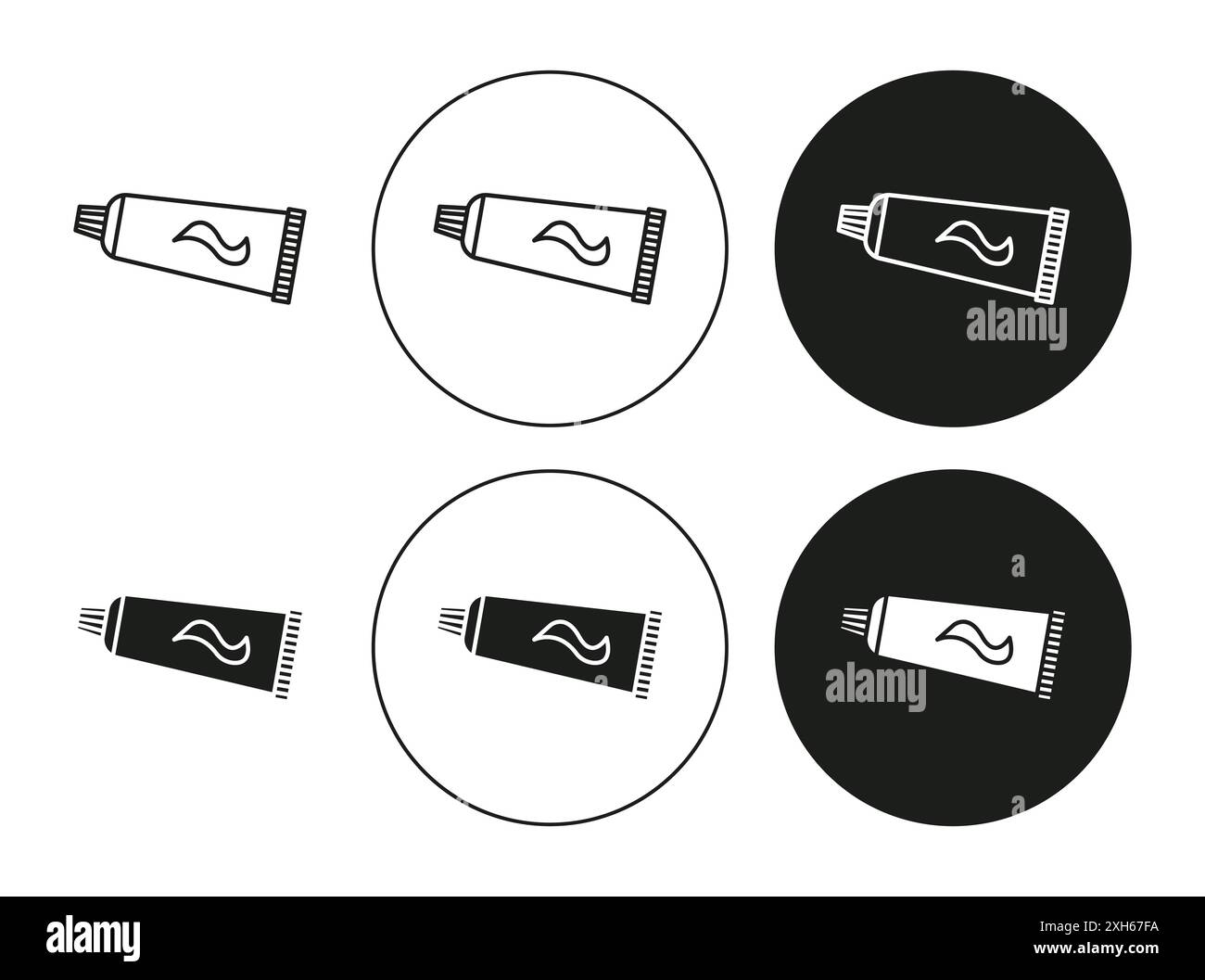 Toothpaste tube icon Vector symbol or sign set collection in black and ...