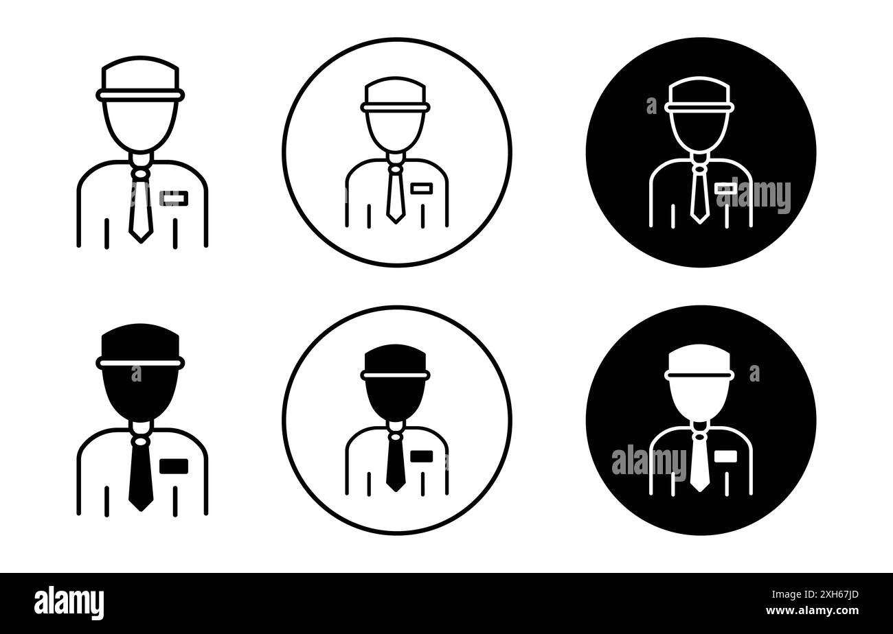 valet icon Vector symbol or sign set collection in black and white ...