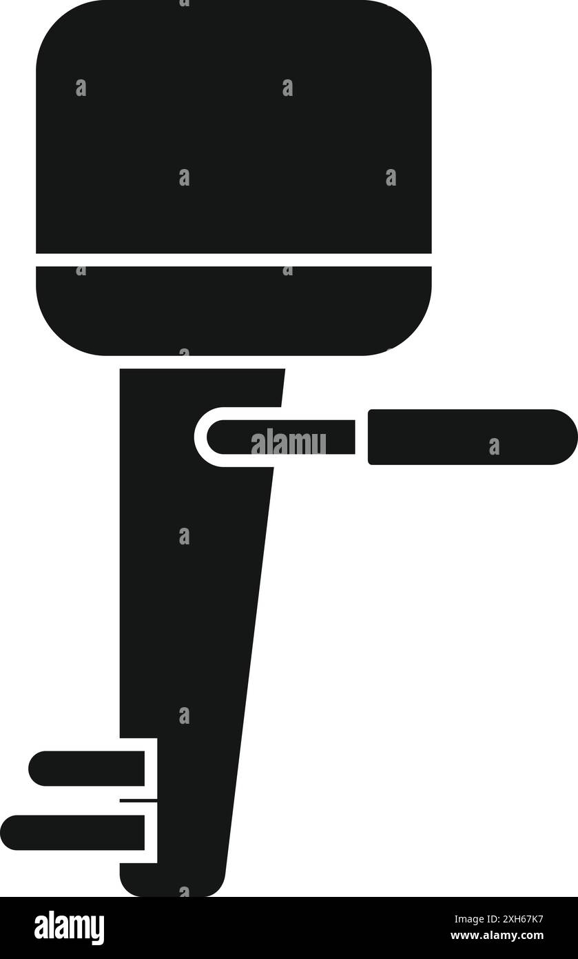Black silhouette of a boat motor, a powerful symbol of marine ...