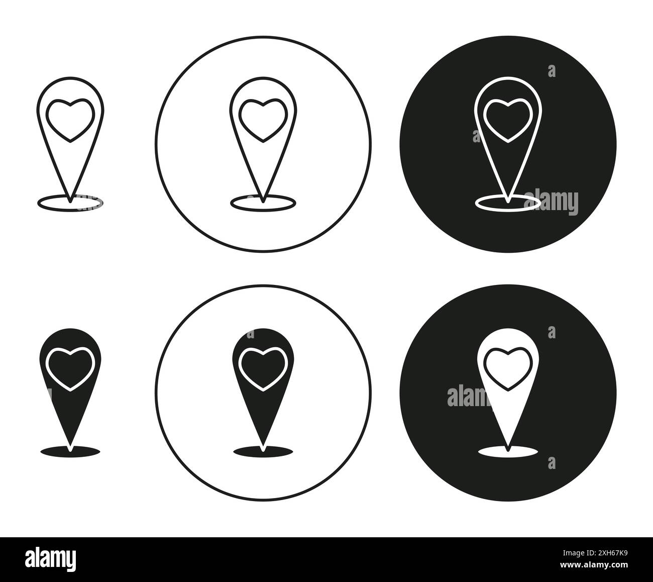 Wedding Location icon Vector symbol or sign set collection in black and ...