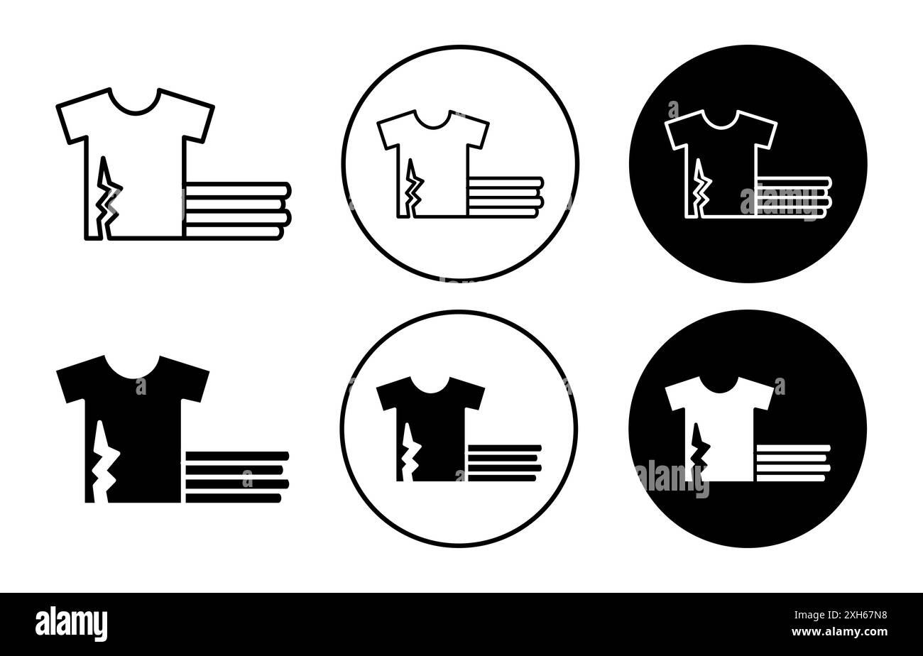 textile waste icon Vector symbol or sign set collection in black and ...