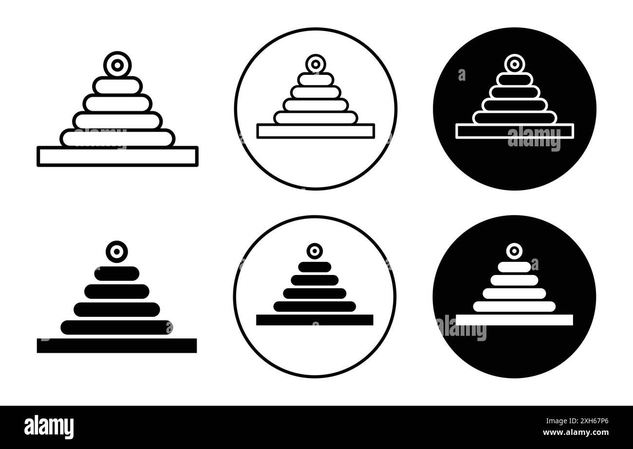 pyramid toy icon Vector symbol or sign set collection in black and ...