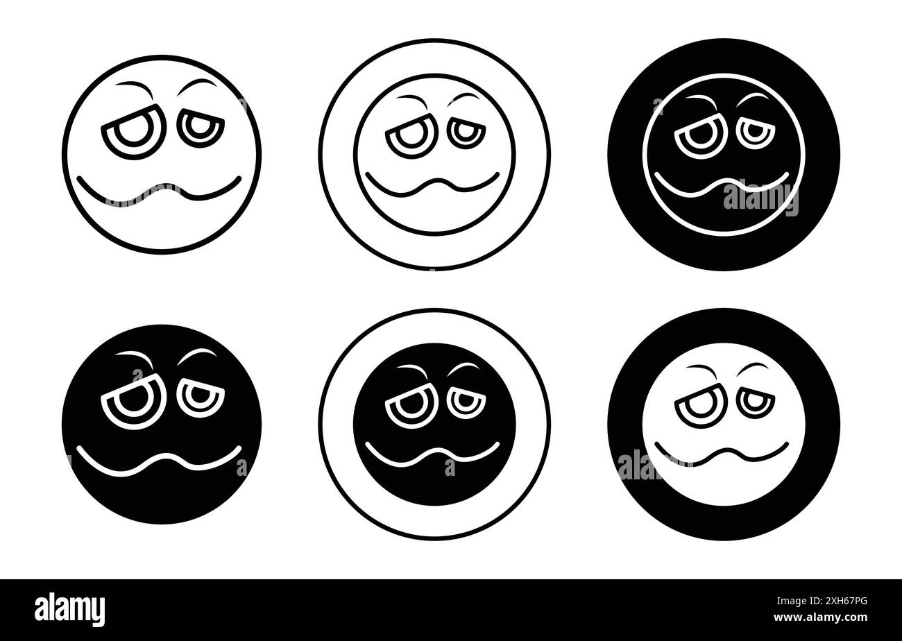 woozy emoji icon Vector symbol or sign set collection in black and ...